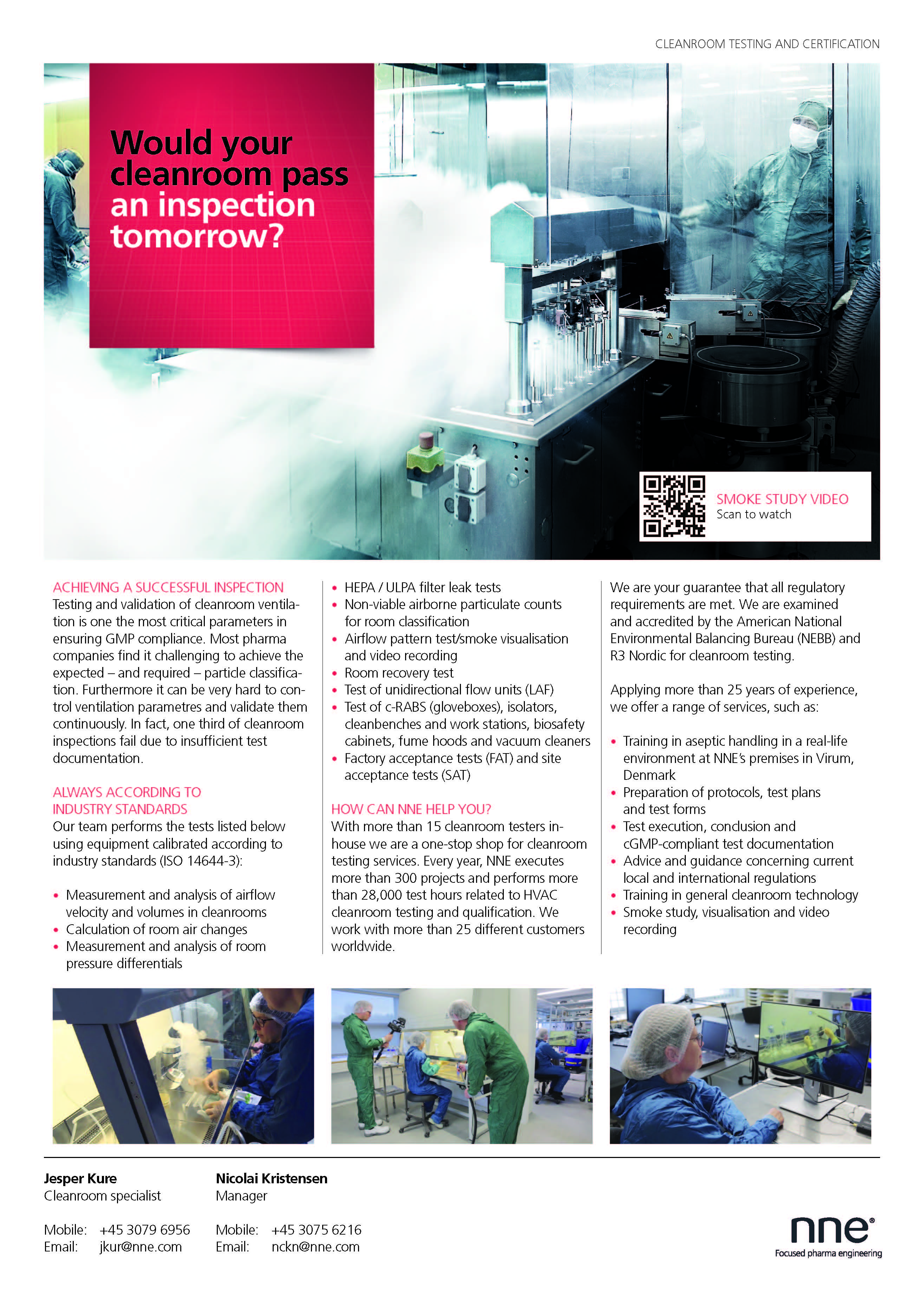 Cleanroom testing and validation | NNE